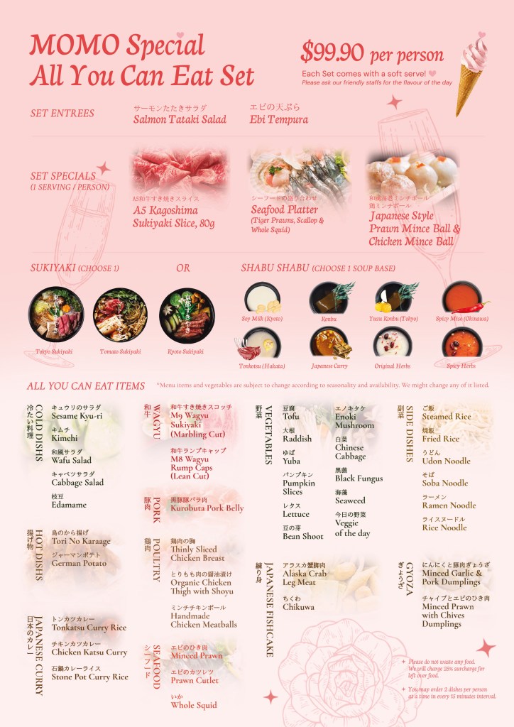 Menu – Shabu Shabu